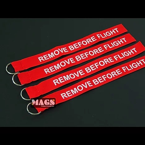 Remove Before Flight Key Tag | Fabric Keychain | Flight Keychain
