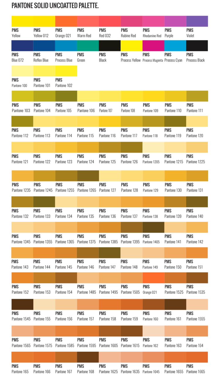 Color Chart – PMS Code | Mags Premium Gifts Sdn Bhd