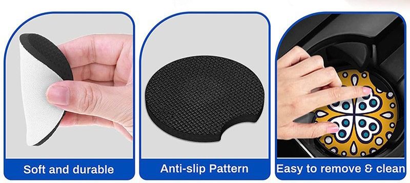 Custom Neoprene Coasters | Neoprene Car Coasters | Neoprene Coasters